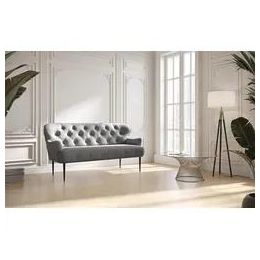 2,5-Sitzer Places of Style "Amber", grau, B:173cm H:97cm T:87cm, 90% Polyester, 10% Polyamid, Sofas, mit Knopfheftung,in verschieden Stoffarten