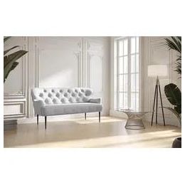 2,5-Sitzer Places of Style "Amber", silber, B:173cm H:97cm T:87cm, 90% Polyester, 10% Polyamid, Sofas, mit Knopfheftung,in verschieden Stoffarten