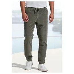 Jogger Pants John Devin "- elastische Cordhose im Jogg Pants Style", Herren, Gr. 3XL (64/66), N-Gr, salbei, Cord, Obermaterial: 98% Baumwolle, 2% Elasthan, bequem lang, Hosen, auch in großen Größen