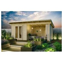 Skan Holz Gartenhaus SKANHOLZ "Texel", beige (natur), Fußboden im Gartenhaus, Holzwerkstoff, Gartenhäuser