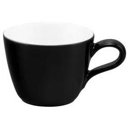Espressotasse Seltmann Weiden "Life Fashion", schwarz (glamorous schwarz, weiß), B:6,8cm H:5,1cm Ø:9,1cm, Porzellan, Trinkgefäße, Espressoobertasse 0,09 l