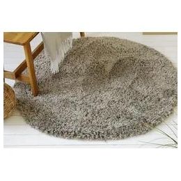 Hochflor-Teppich OTTO HOME "Josetta", braun, H:50mm Ø:120cm, Polyester, Teppiche, Langflor, Shaggy, dichter weicher Hochflor, uni farben, Wohnzimmer