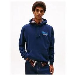 Kapuzensweatshirt Tommy Jeans "FONT PLAY HOODIE", Herren, Gr. M, schwarz night navy, Sweatware, Obermaterial: 100% Baumwolle, unifarben, regular fit normal, Rundhals, eingesetzt Bündchen, Sweatshirts, Regular fit mit Kapuze