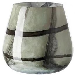 Tischvase Fink "MARLY", grün (hellgrün, schwarz), H:17cm Ø:18,5cm, Glas, Vasen, Dekovase, Blumenvase, Windlicht, Vase aus Glas