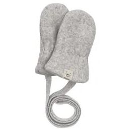Fäustlinge MaxiMo, Baby, Gr. 6M,Outdoormode,Herbstmode, grau (graumeliert), Fleece;gefüttert;elastisch, Baumwolle, meliert, Handschuhe, Baumwolle, Elastisch, Halteband, ohne Daumen