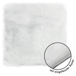 Stuhlkissen LUXOR living "Sitzauflage Novara", weiß (altweiß, felloptik unifarben), B:40cm L:40cm, Polyester, Dekokissen_Sitzkissen_Kissenhüllen, Kunstfell, rund oder eckig, sehr weich, auch als 4er Set bestellbar