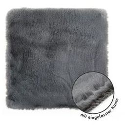 Stuhlkissen LUXOR living "Sitzauflage Novara", grau (grafit, felloptik unifarben), B:40cm L:40cm, Polyester, Dekokissen_Sitzkissen_Kissenhüllen, Kunstfell, rund oder eckig, sehr weich, auch als 4er Set bestellbar
