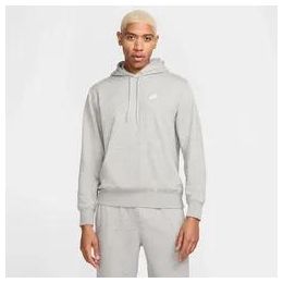 Hoodie Nike SPORTSWEAR "M NK CLUB FT PO HOODIE", Herren, Gr. S, dk grau heather, lt smoke grau, weiß, Obermaterial: 80% Baumwolle, 20% Polyester, normal, Rundhals, Sweatshirts