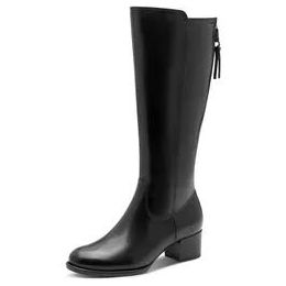 Stiefel Tamaris, Damen, Gr. 35, Varioschaft, schwarz, Leder, Lederimitat, unifarben, Schuhe, Blockabsatz, Langschaftstiefel mit 35 cm Schafthöhe