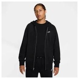 Kapuzensweatshirt Nike SPORTSWEAR "M NK CLUB FT FZ HOODIE", Herren, Gr. XXL, schwarz, schwarz, weiß, Obermaterial: 80% Baumwolle, 20% Polyester, normal, Rundhals, Sweatshirts