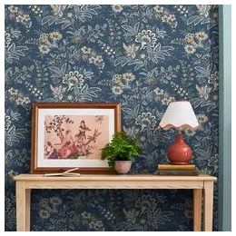 Vliestapete Laura Ashley "MARLBROOK", blau 1, H:10cm L:10cm, Vlies, Tapeten, Design Tapeten