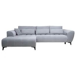 Ecksofa WERK2 "Memo Garay, XXL-Liegefläche, elektrisch ausziehbar auf ca. 228×126 cm", grau, B:287cm H:64cm T:220cm, 100% Polyester, Sofas, Luxus in Übergröße: XXL-Liegefläche, Komfort-Ottomane & stilvolle Füße