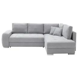 Ecksofa MR. COUCH "Mykonos, L-Form, Dauerschläfer", memphis 45 grau, B:269cm H:90cm T:179cm, Grundgewebe 100% Polyester; Nutzschicht 90% Polyester / 10% Polyamid, Sofas, Mit Boxpring-Taschenfederkern