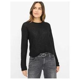Strickpullover Brax "Style LESLEY", Damen, Gr. 42, schwarz, Strick, 34% Wolle, 32% Polyamid, 22% Polyester, 12% Alpaka, Rundhals, Pullover