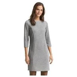 Strickkleid Tom Tailor, Damen, Gr. 38, N-Gr, medium silber grau, Strick, Obermaterial: 71% Polyester, 28% Viskose, 1% Elasthan, unifarben, lässig geschnitten knieumspielend, Rundhals, Kleider, 3/4-Arm, Midi-Länge