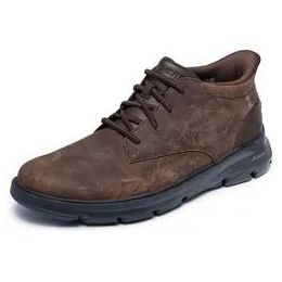Schnürboots Skechers "ARCH FIT GARZA", Herren, Gr. 47,5, dunkelbraun, Leder, Schuhe, Freizeitschuh, Trekkingschuh mit Slip-ins