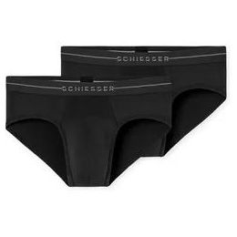 Rioslip Schiesser "Cotton Flex", Herren, Gr. 6, schwarz (000, schwarz), Single Jersey, Obermaterial: 85% Baumwolle, 10% Polyamid, 5% Elasthan, körpernah, Unterhosen, Baumwollmischung, ohne störende Seitennähte, superweich