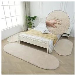 Hochflor-Bettumrandung Bruno Banani "Dana Teppich, Kundenliebling" Gr. 14, natur, H:30mm, Obermaterial: 100% Polyester, Bettumrandungen, unifarben, Mikrofaser, pflegeleicht, Bettvorleger, Schlafzimmer