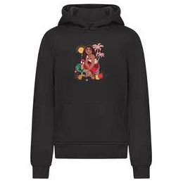 Kapuzensweatshirt ABSOLUTE CULT "ABSOLUTE CULT Kids Moana - Sunrise Basic Hoody", Jungen, Gr. 122/128, schwarz, 65% Baumwolle, 35% Polyester, bedruckt, Sweatshirts