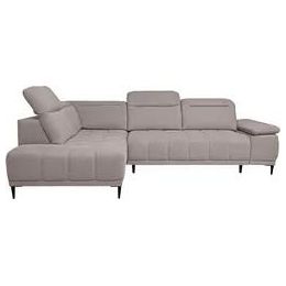 Ecksofa WERK2 "Memo Focus-L", beige, B:204cm H:82cm T:278cm, 92% Polyester, 8% Nylon, Sofas, Komfort nach Maß: Ausziehbare Sitztiefe, verstellbare Kopfteile & Füße