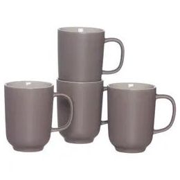 Ritzenhoff & Breker Becher RITZENHOFF & BREKER "Jasper", grau (taupe), H:10cm, Steinzeug, Trinkgefäße, 4-teilig