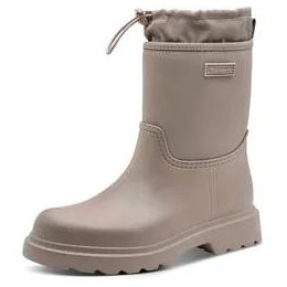 Gummistiefel Tamaris, Damen, Gr. 40, taupe, Synthetik, Textil, unifarben, Schuhe, Blockabsatz, Boots mit Textileinsatz am Schaftrand
