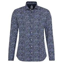 Langarmhemd Brax "Style HAROLD", Herren, Gr. XL, Normalgrößen, blau, Web, 100% Baumwolle, Hemden