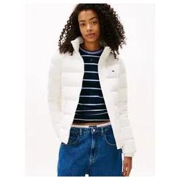 Steppjacke Tommy Jeans "TJW SLIM ZIP PRINT DOWN JACKET", Damen, Gr. L (40), beige (ecru), Web, Obermaterial: 100% Nylon, slim fit, elastischer Bund, Jacken