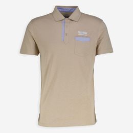 Beigefarbenes Poloshirt mit Logo
