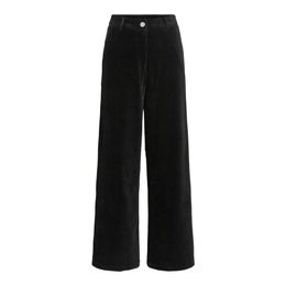 Cordhose Vila "VIKITA RW WIDE CORDUROY PANTS - NOOS", Damen, Gr. XS (34), N-Gr, schwarz (schwarz beauty), Obermaterial: 65% Baumwolle, 30% Polyester, 5% Elasthan, unifarben, relaxed fit normal, Hosen