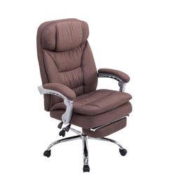 XL Bürostuhl HLO-CP97 Stoff ~ braun