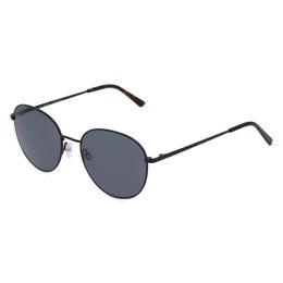Fielmann OU 001 SUN CL | Unisex-Sonnenbrille | Fassung: Vollrand, Panto, Edelstahl, Schwarz Matt | Glasfarbe: Grau