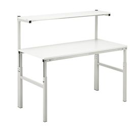 treston Arbeitstisch mit Etagenbord TPH, manuell h&ouml;henverstellbar, BxT 1500 x 900 mm