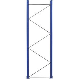 eurokraft pro Palettenregal-Stützrahmen, zerlegt, enzianblau RAL 5010 / verzinkt, HxT 3360 x 1100 mm