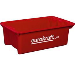 eurokraft pro Drehstapelbehälter aus lebensmittelechtem Polypropylen, Volumen 6 l, VE 4 Stk, Wände und Boden geschlossen, rot