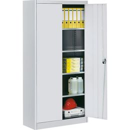 Mauser Magazinschrank, HxB 1950 x 950 mm, Tiefe 420 mm, Geh&auml;use und T&uuml;ren lichtgrau, ab 2 Stk