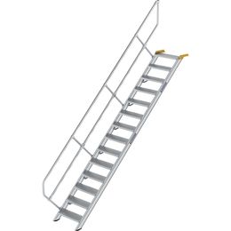 MUNK Industrietreppe, Alu-Stufen, Stufenbreite 600 mm, 14 Stufen