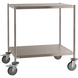 Kongamek Edelstahl-Etagenwagen, verschwei&szlig;t, LxBxH 650 x 440 x 900 mm, 2 Etagen, ab 2 Stk