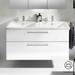 Burgbad Eqio Schrank mit Keramik-Waschtisch, 2 Ausz&uuml;ge, SEYS123F2009C0001P95,