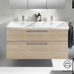 Burgbad Eqio Schrank mit Keramik-Waschtisch, 2 Auszüge, SEYS123F3180C0001P95,