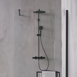 Villeroy & Boch Villeroy & Boch Embrace Aufputz-Duschsystem mit Thermostat, Metall-Kopfbrause &Oslash; 300 mm, TVS108014000K5,