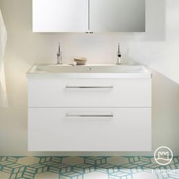 Burgbad Eqio Schrank mit Keramik-Waschtisch, 2 Auszüge, SEYR103F2009C0001P95,