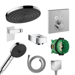Hansgrohe LivaFine Unterputz-Duschsystem mit Thermostat, 15671000#Set1,