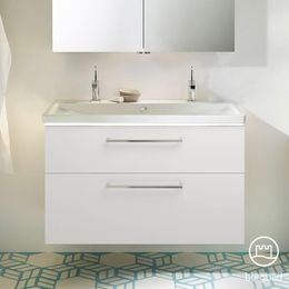Burgbad Eqio Schrank mit Keramik-Waschtisch, 2 Auszüge, SEZB103F2009C0001P95,