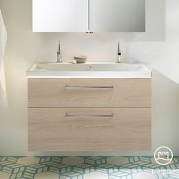 Burgbad Eqio Schrank mit Keramik-Waschtisch, 2 Ausz&uuml;ge, SEZB103F3180C0001P95,
