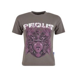 T-Shirt PEQUS "PEQUS PEQUS Fitted Medusa Graphic T-shirt", Herren, Gr. M, grau, 100% Baumwolle, bedruckt, normal, Rundhals, Shirts