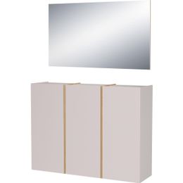 Garderoben-Set Germania "GW-Libbiano Plus", kaschmir, navarra, eiche, nachbildung, B:138cm H:200cm T:38cm, Glas, Spanplatte, Kastenmöbel-Sets, 2-tlg. Set