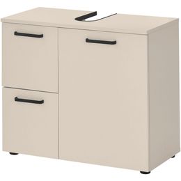 Waschbeckenunterschrank BASIC BY BALCULINA "Vanice, Badezimmerschrank B/H/T 70x60x35cm", beige (kaschmir), B:70cm H:60cm T:35cm, FSC-zertifizierter Holzwerkstoff, Schränke, Breite 70cm, Softclose, FSC-Mix 70%,Made in Europa