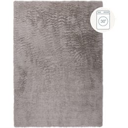 Hochflor-Teppich FLAIR RUGS "Alpine Faux Fur", grau, B:160cm H:35mm L:230cm, Kunstfaser, Teppiche, waschbarer Kunstpelzteppich. Wohnzimmer, Schlafzimmer