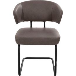 K+w Komfort & Wohnen Freischwinger K+W KOMFORT & WOHNEN "Mikkado Tube", braun (sattel, schwarz), B:55cm H:79cm T:60cm, Stühle, abgerundeter Rücken, Rundrohrgestell, Abstandshalter, Sitzkomfort